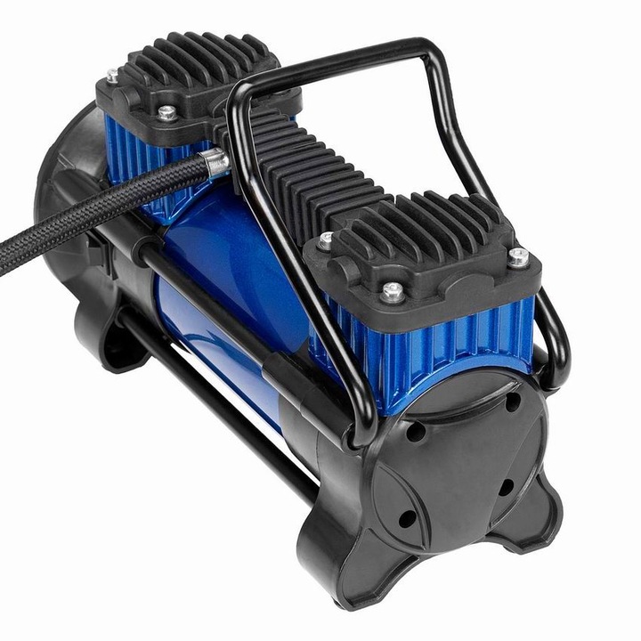 Compresor aer, auto 12V, cu 2 cilindri si lanterna, Kraft 60L/min 227. ...