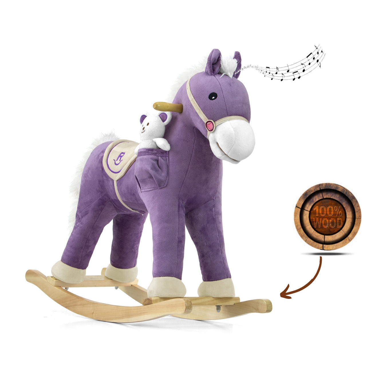 Balansoar copii, Milly Mally, Model ponei, +18 luni, Violet - eMAG.ro