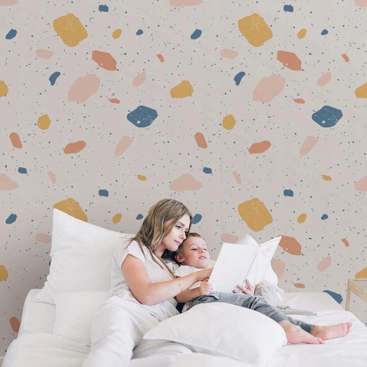 Tapet netesut (vlies) Colorat Terrazzo 100 x 240 cm - Adeziv inclusiv ...