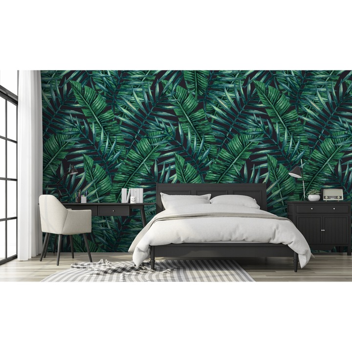 Tapet netesut (vlies) Frunze de palmier 100 x 240 cm - Adeziv inclusiv ...