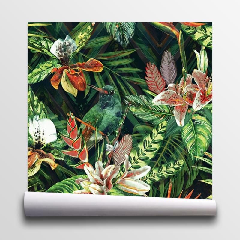 Tapet netesut (vlies) Jungla suculenta 100 x 240 cm - Adeziv inclusiv ...