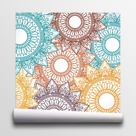 Tapet netesut (vlies) Mural Hindi Mandala 100 x 275 cm - Adeziv ...