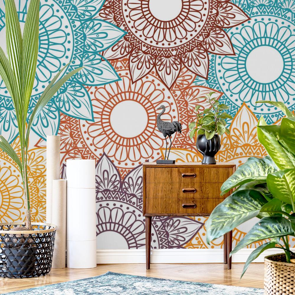 Tapet netesut (vlies) Mural Hindi Mandala 100 x 275 cm - Adeziv ...