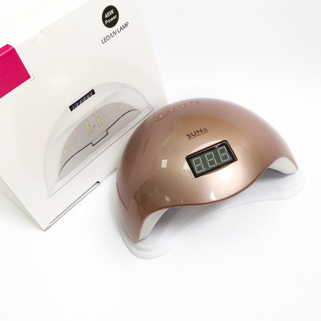 Lampa UV LED Sun5 48w, double light, senzor, display, timer, Auriu ...