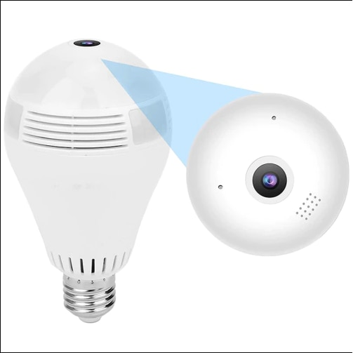 Bec cu camera spion RUBEXIM - SpyCam, Wi-Fi, senzor de miscare, unghi ...