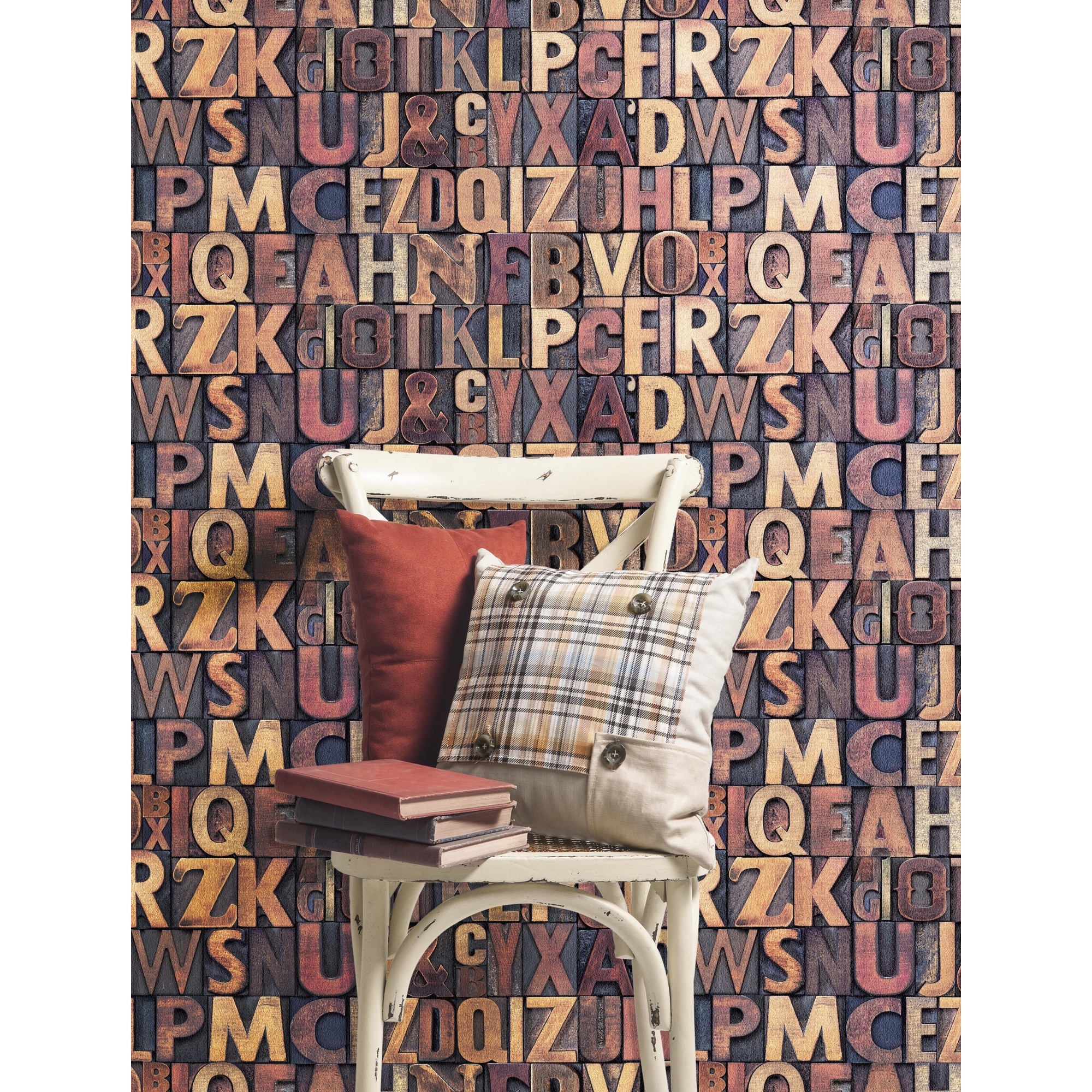 Tapet AdaWall Lux Indigo 4704-4, superlavabil, model modern litere ...