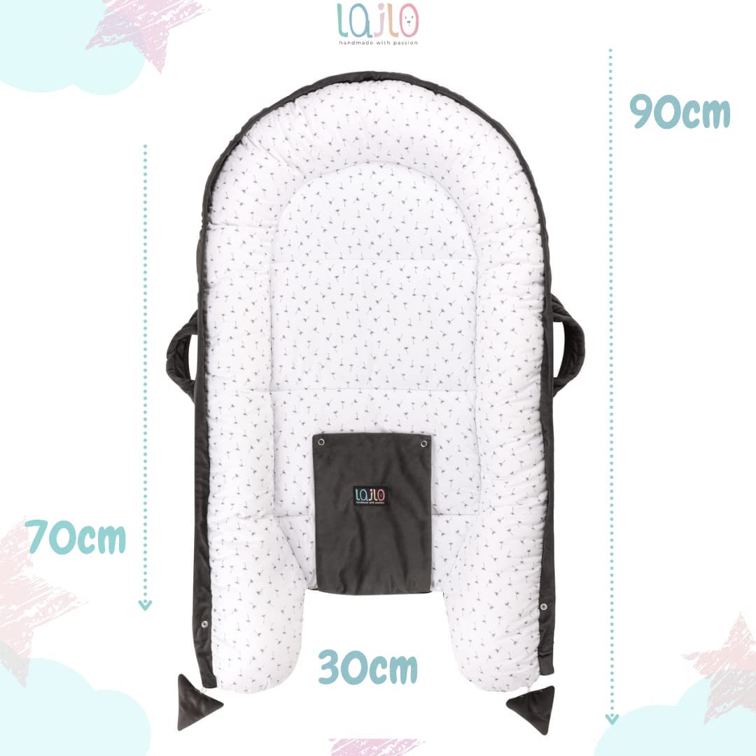 Cosulet bebelus pentru dormit Lajlo, Baby nest, 90 x 60 cm, Gracile ...