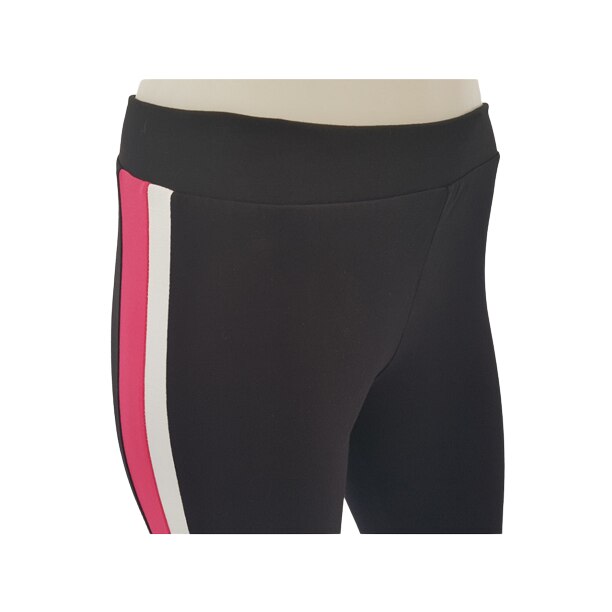 Pantaloni Dama, Knox, P2184, Cu Insertie pe Lateral, Negru/Fucsia, S ...