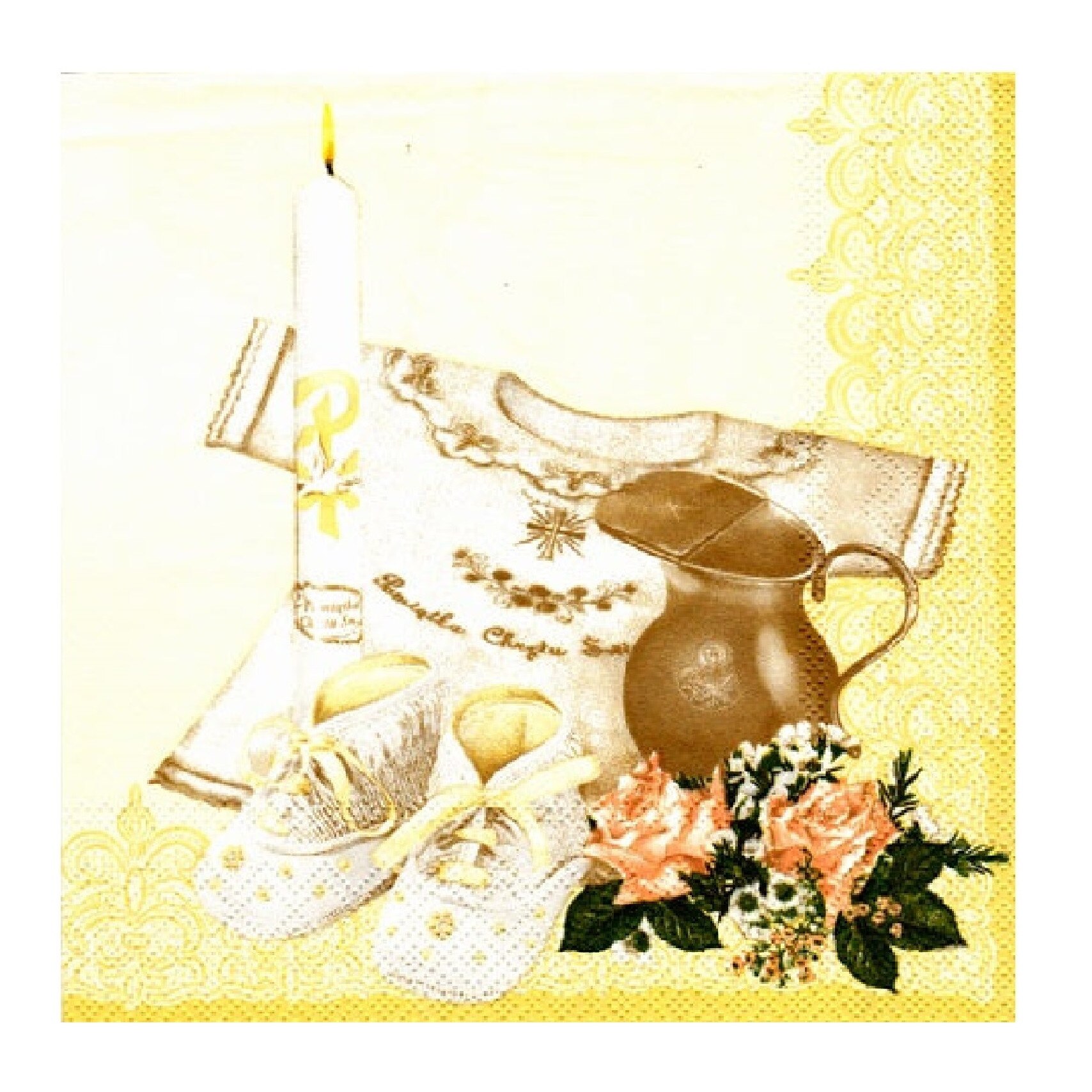 Set 10 buc Servetele de Masa Pachet Camasuta Botez Bebe Aurie - eMAG.ro