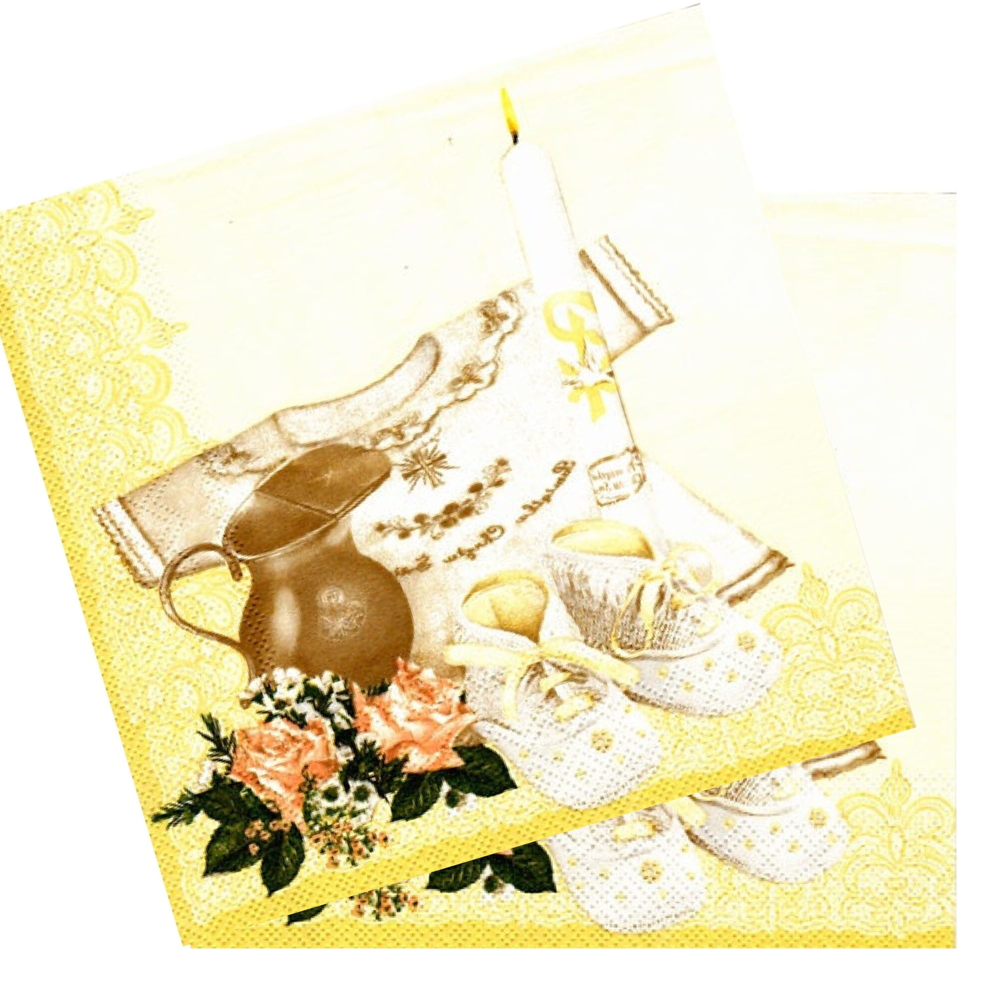 Set 10 buc Servetele de Masa Pachet Camasuta Botez Bebe Aurie - eMAG.ro