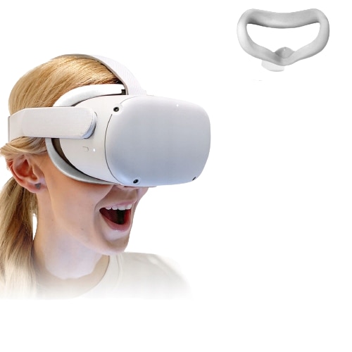 Калъф Vortex Virtual Reality, Силиконов, За Oculus Quest 2, Бял - eMAG.bg