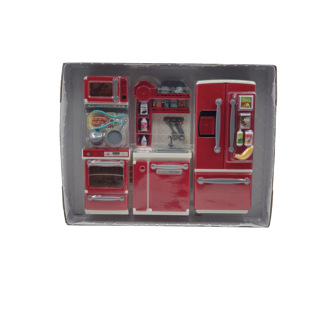 Set Mini Bucatarie completa pentru fetite Kitchen, Rosu & Alb - eMAG.ro