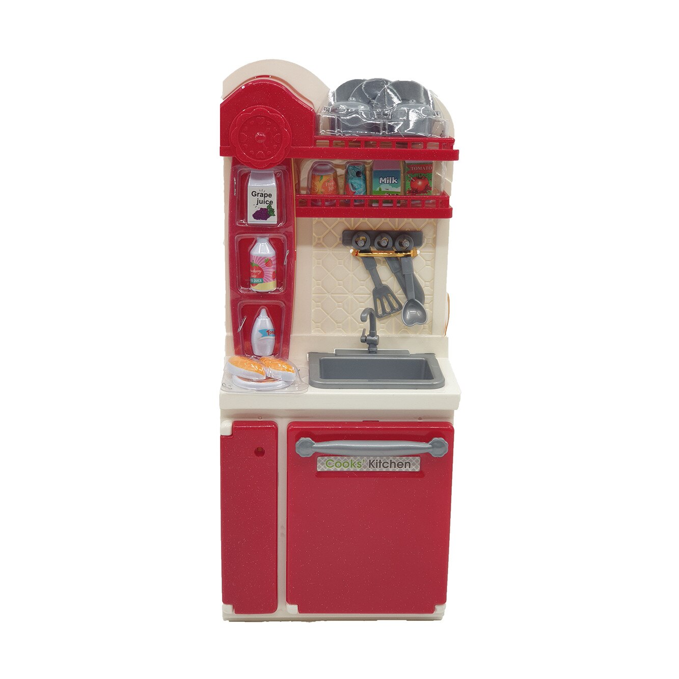 Set Mini Bucatarie completa pentru fetite Kitchen, Rosu & Alb - eMAG.ro