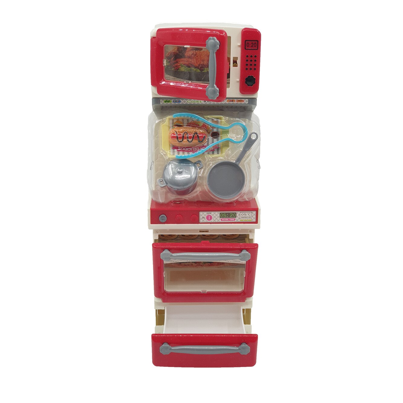 Set Mini Bucatarie completa pentru fetite Kitchen, Rosu & Alb - eMAG.ro
