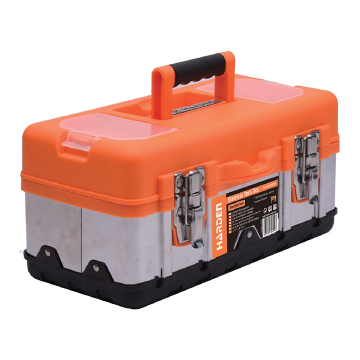 Cutie de scule din otel inoxidabil, 450 mm x 245 mm x 190 mm - HARDEN ...