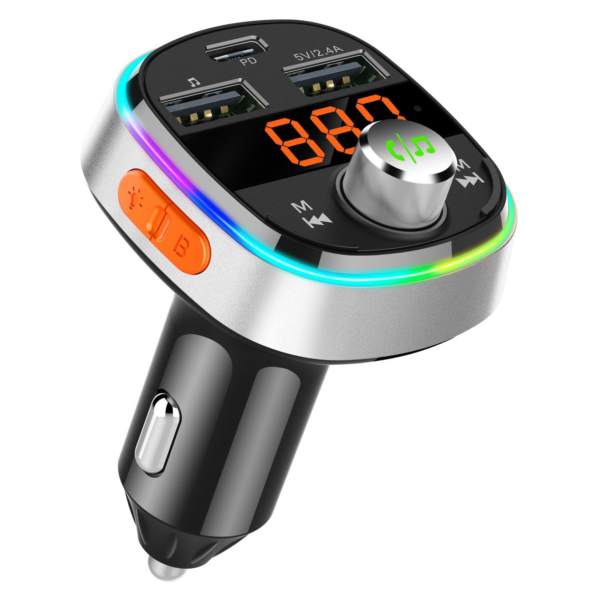 Modulator auto, BOMSTOM, Iluminare ambientala, Bluetooth, Negru - eMAG.ro