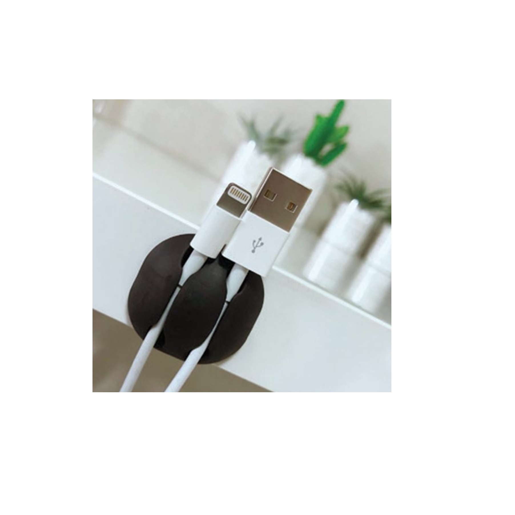 Set 4 clipsuri autocolante pentru organizare cabluri, Negru - eMAG.ro