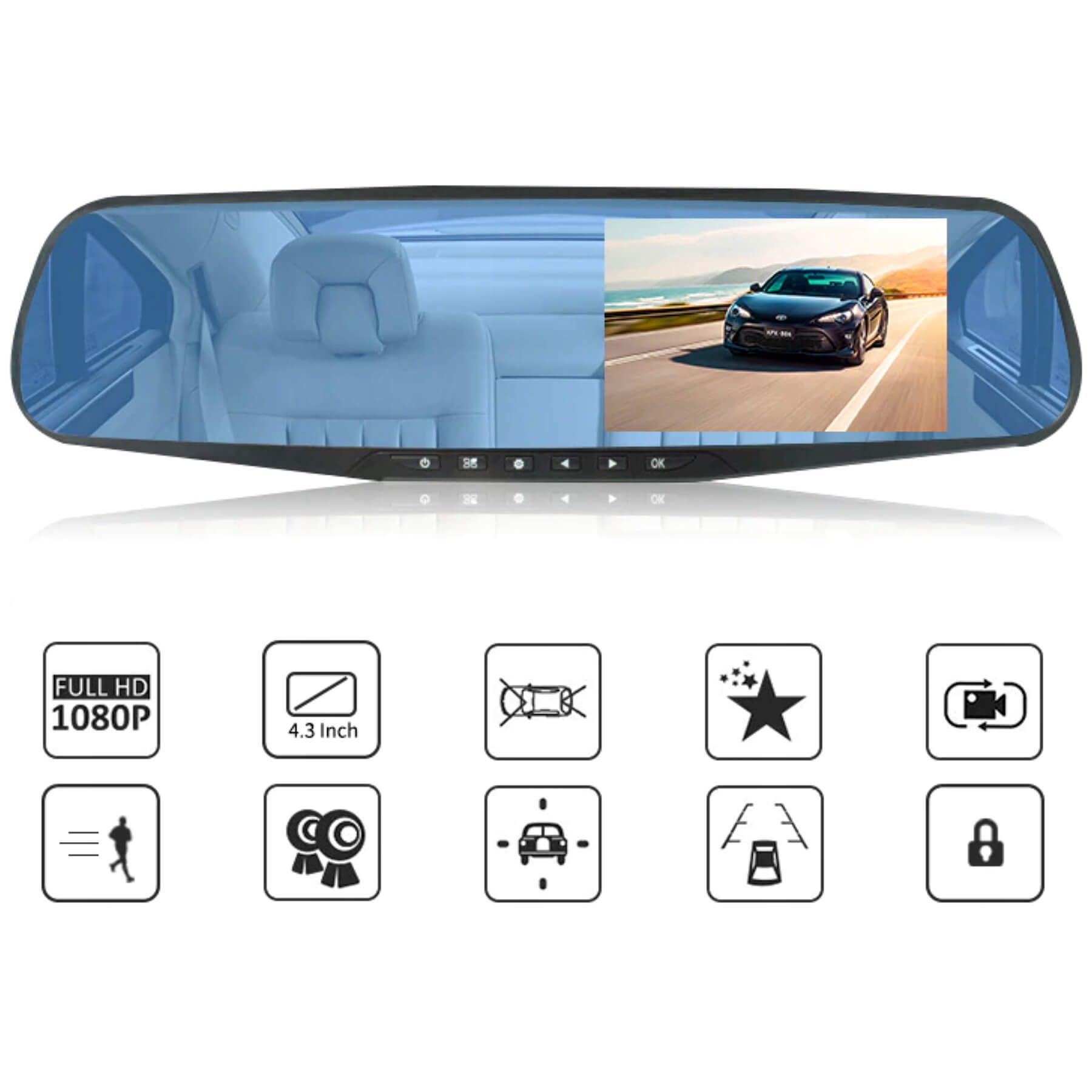 Camera auto M028B, Oglinda, FULL HD, Negru - eMAG.ro