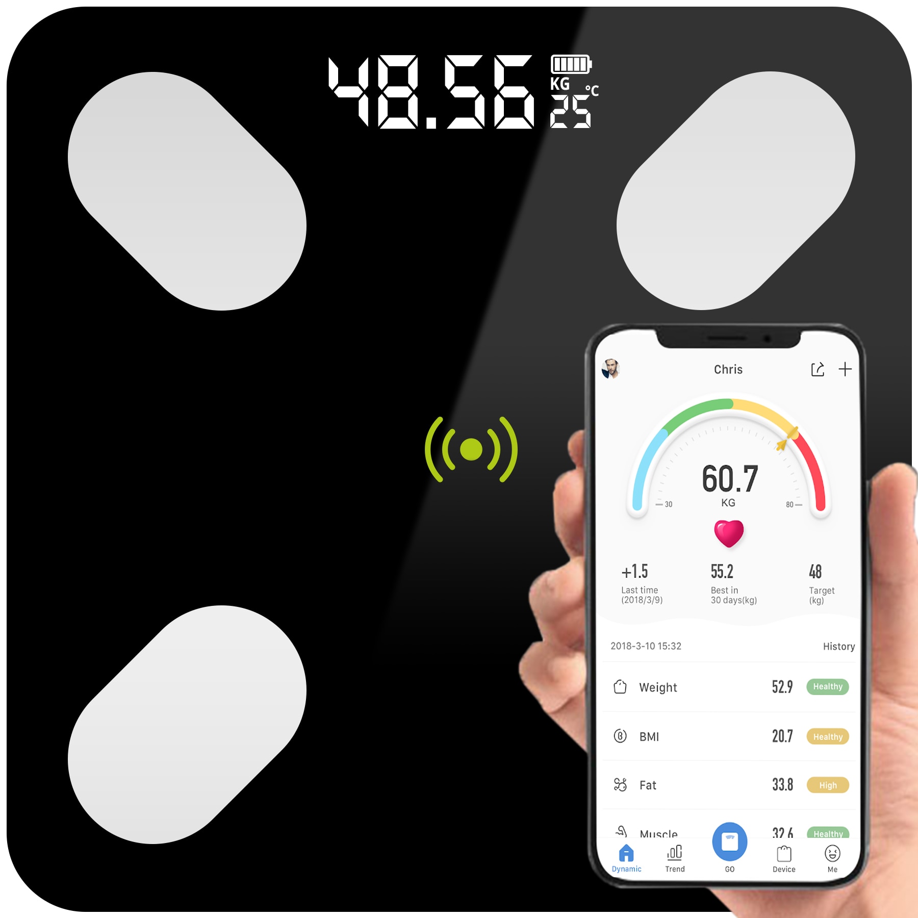 Cantar de baie M034B M013A, BLUETOOTH, Negru - eMAG.ro