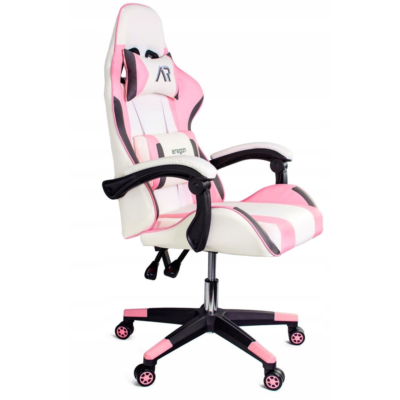 Scaun Gaming cu perna lombara MCT DriveTru, Piele Ecologica, Multicolor ...