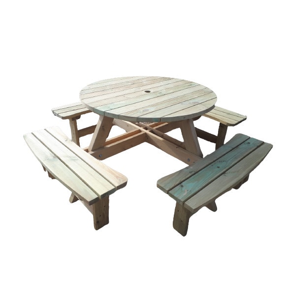 Set mobilier pentru gradina din lemn de pin 120/120 cm - eMAG.ro