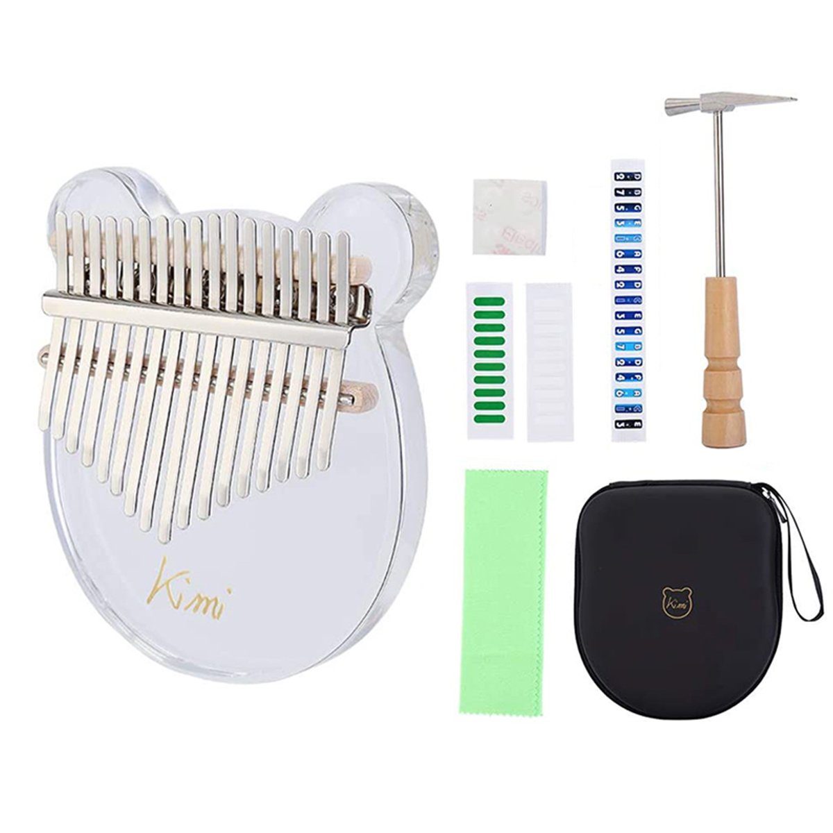Kalimba, Metal/Acril, 17 Taste, Alb - eMAG.ro