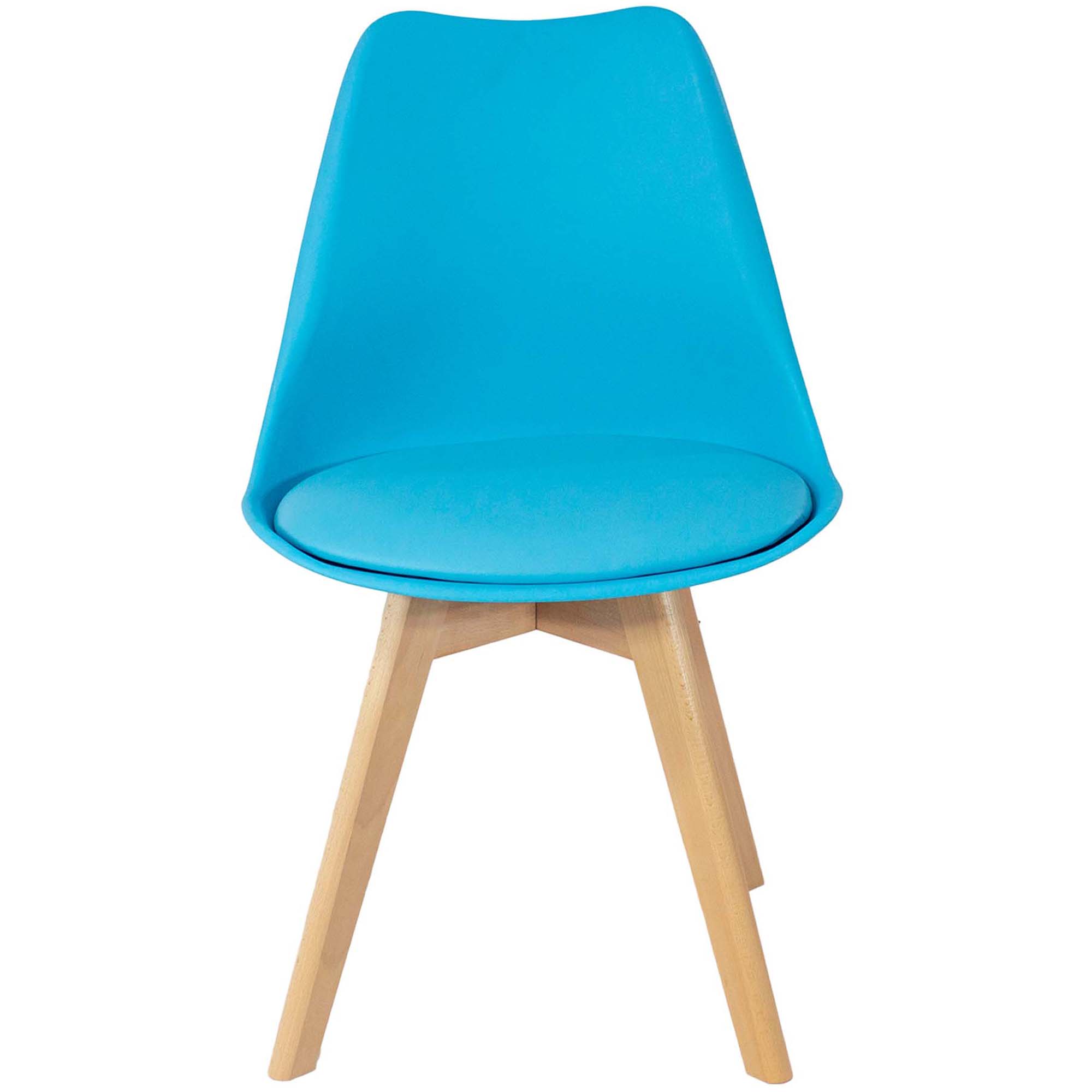 Set 4 scaune DENVER Stockholm, turcoaz, model scandinav, sezut tip ...