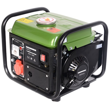 Generator Heinner VGEN001, 650 W, 63 CC, 230 V, 2 timpi, 4 l, benzina ...