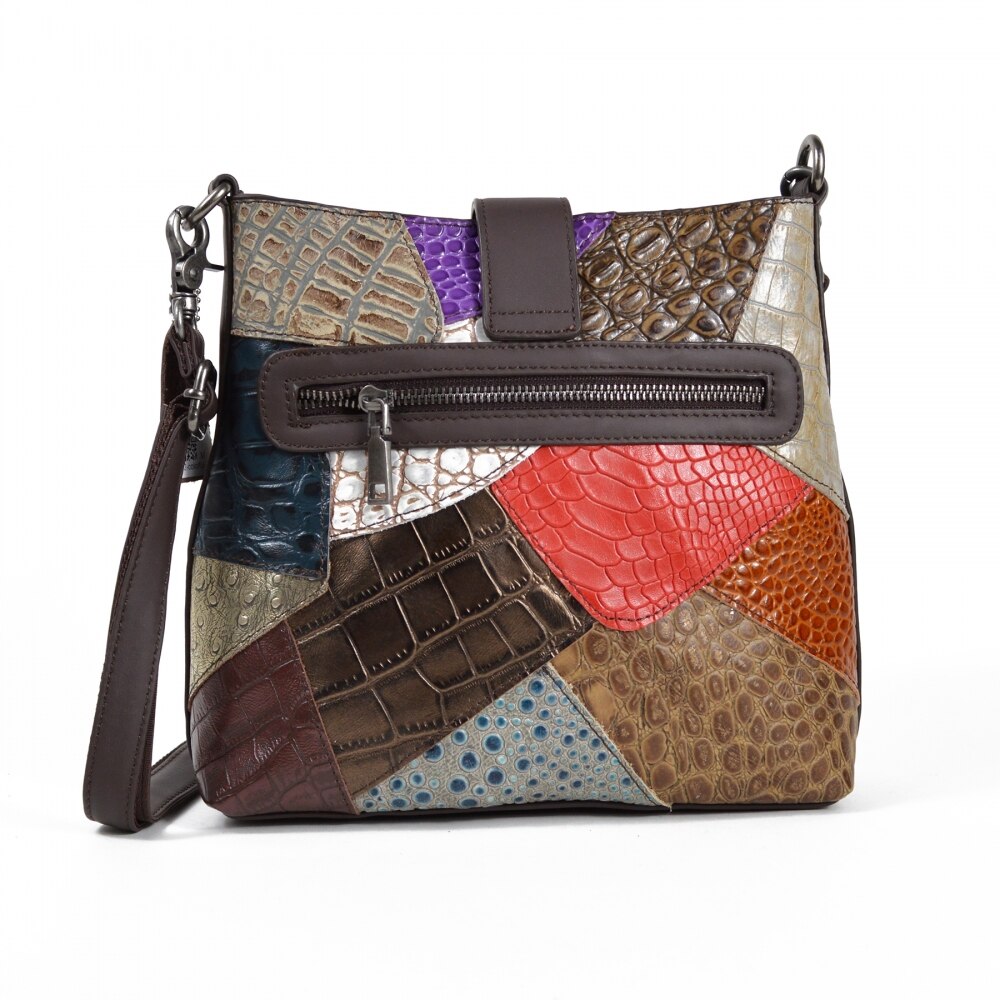 Geanta dama PFY, GT1712 Lexia, piele naturala, multicolor - eMAG.ro