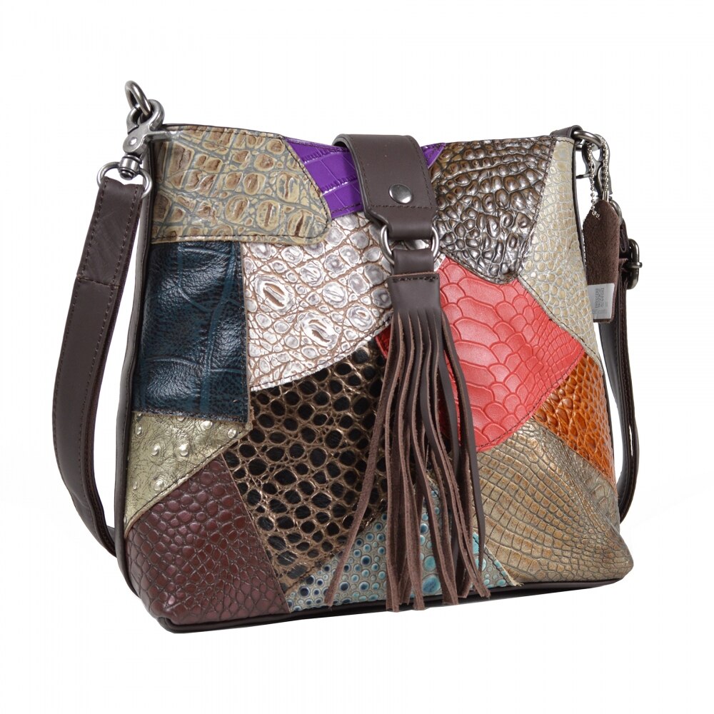 Geanta dama PFY, GT1712 Lexia, piele naturala, multicolor - eMAG.ro