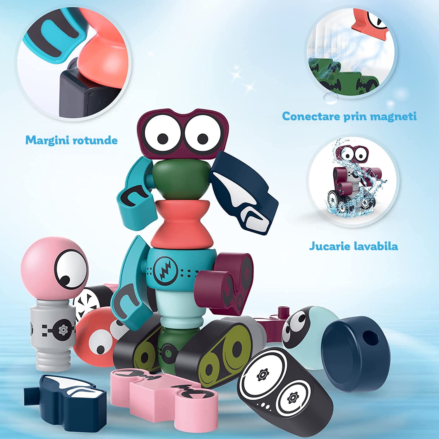 Set roboti magnetici, Nando®, Magneti cu numeroase posibilitati de ...