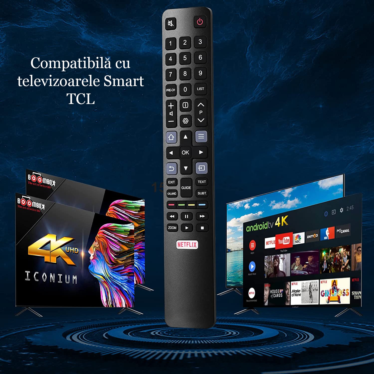 Telecomanda TV Bocu Remotes®, Compatibila, TCL, RM-L1508, neagra ...