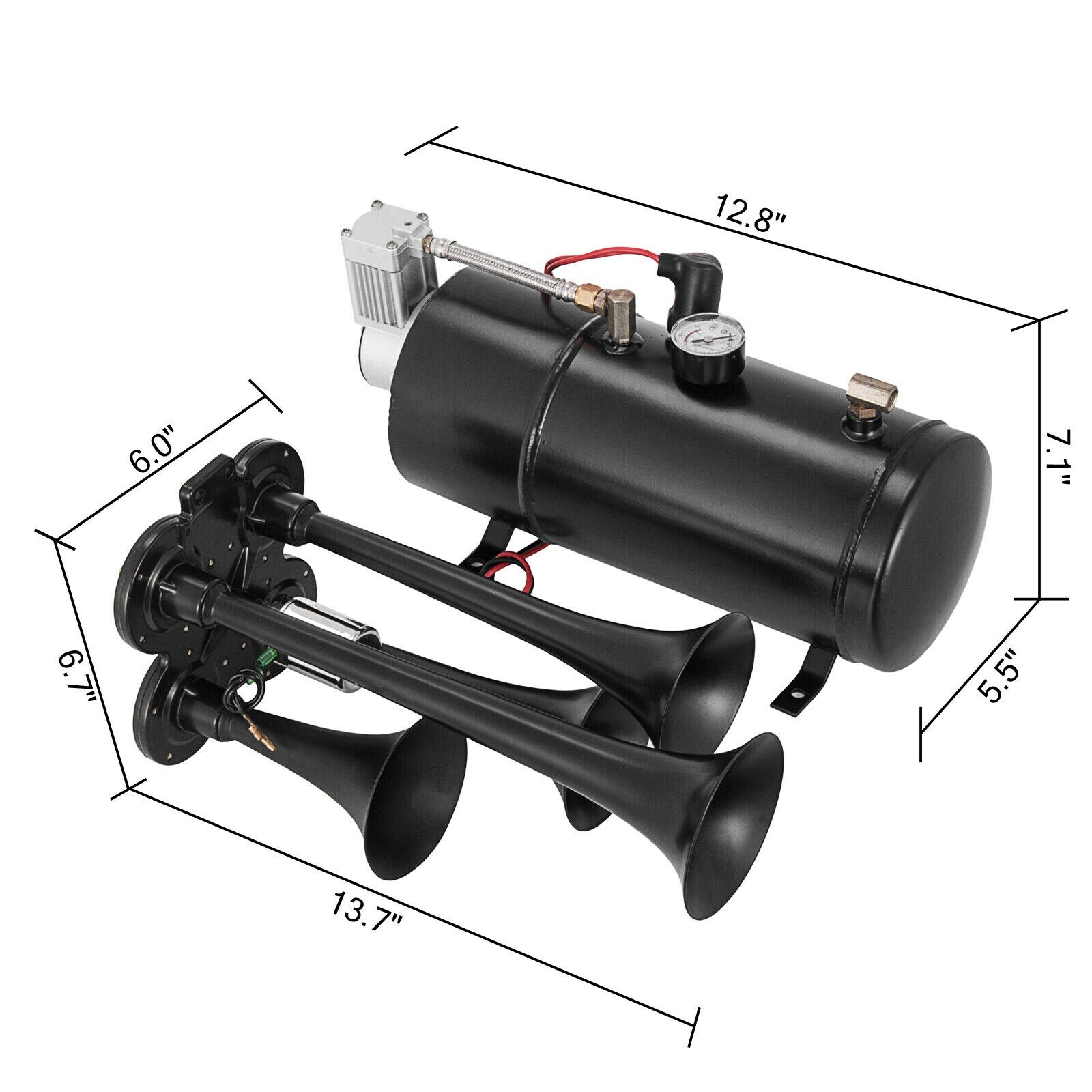 Set claxon auto 4 in 1, 12V, 150 dB, 150PSI - eMAG.ro