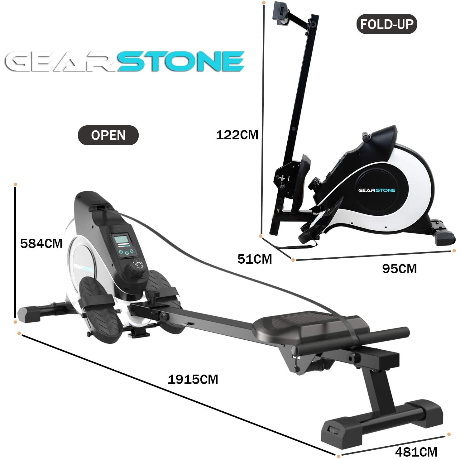 GEARSTONE Masina de vaslit rezistenta magnetica, greutate maxima ...