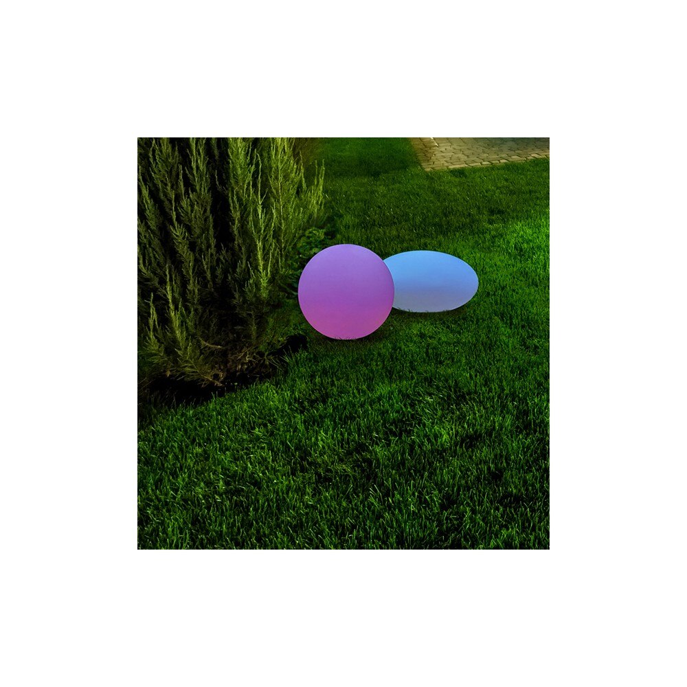 Lampa solara de gradina cu telecomanda, led rgb, model glob, diametru ...