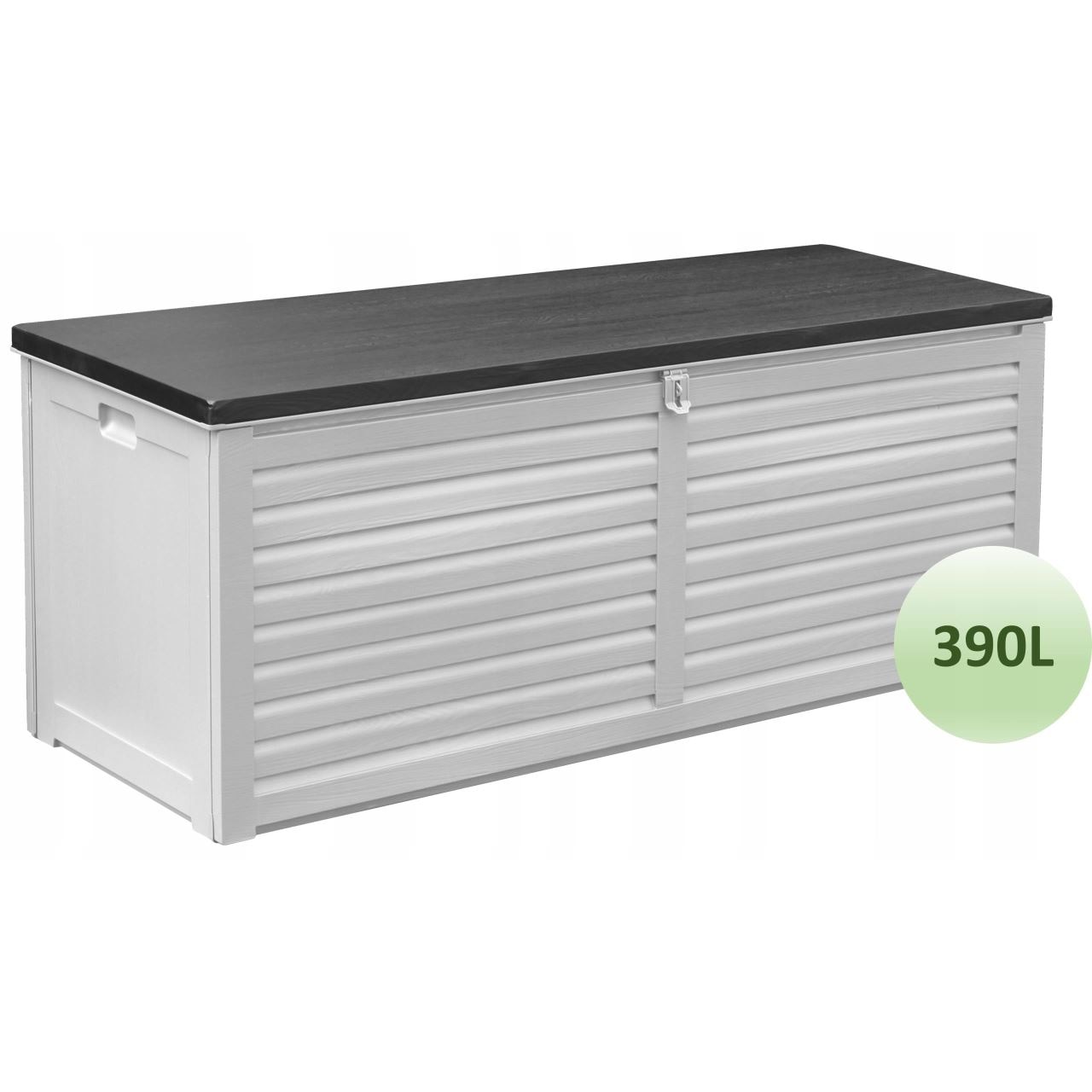 Lada depozitare de gradina, capac cu telescop, gri si negru, 143.5x53 ...