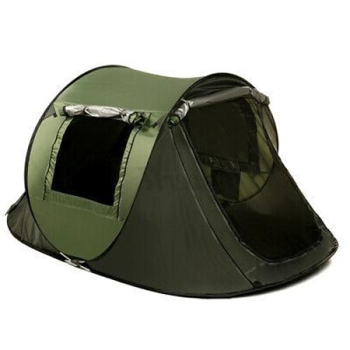 Cort camping, 3-4 persoane, Khaki, 240 x 150 x 110cm - eMAG.ro