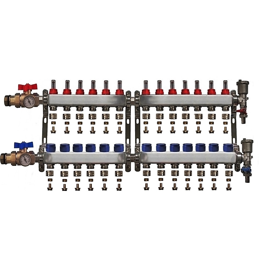 Distribuitor complet 1" / 13 circuite cu conectori EK x 17 mm, Daver ...