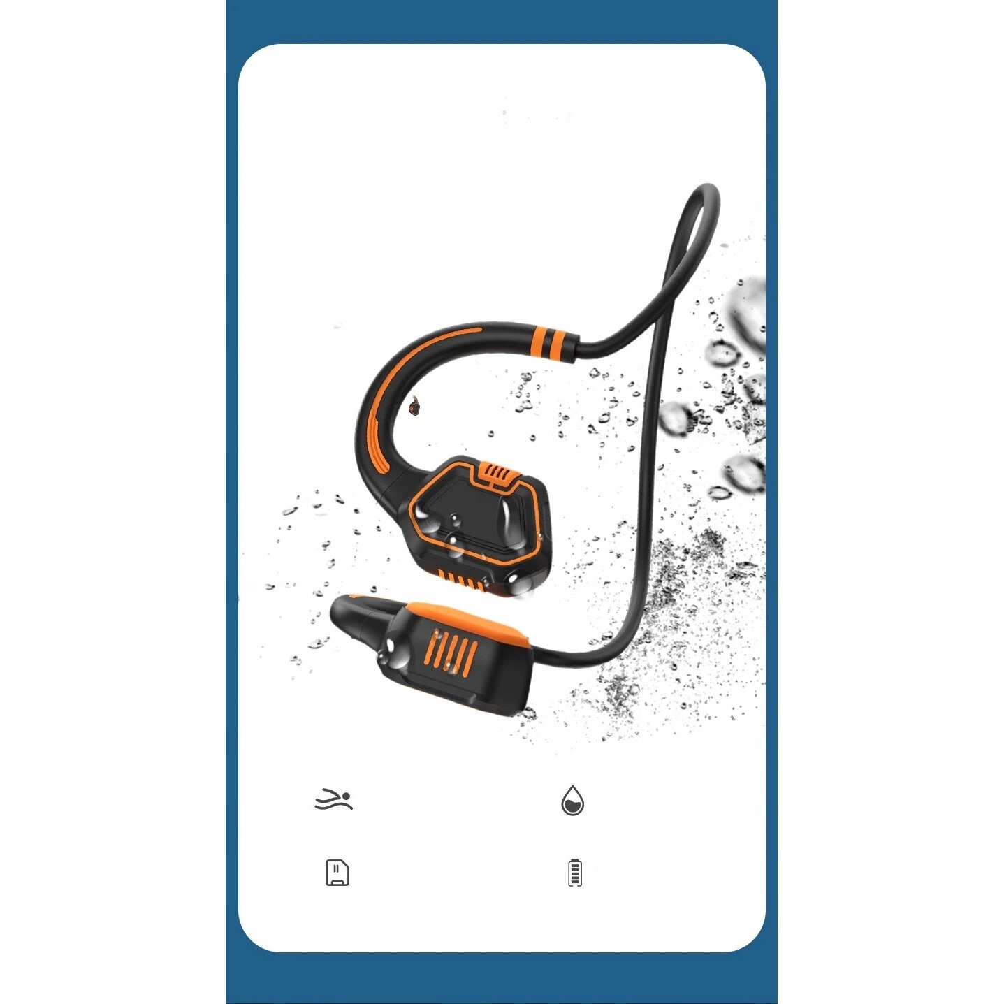 Casti Bluetooth fara fir Conductie osoasa IP68 pentru inot Bone ...