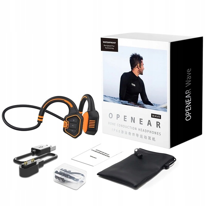 Casti Bluetooth fara fir Conductie osoasa IP68 pentru inot Bone ...