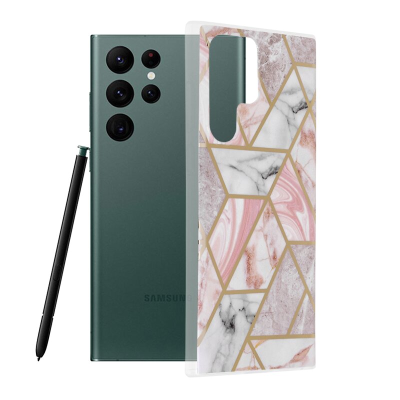 Husa premium HEX pentru Samsung Galaxy S22 Ultra, Roz - eMAG.ro