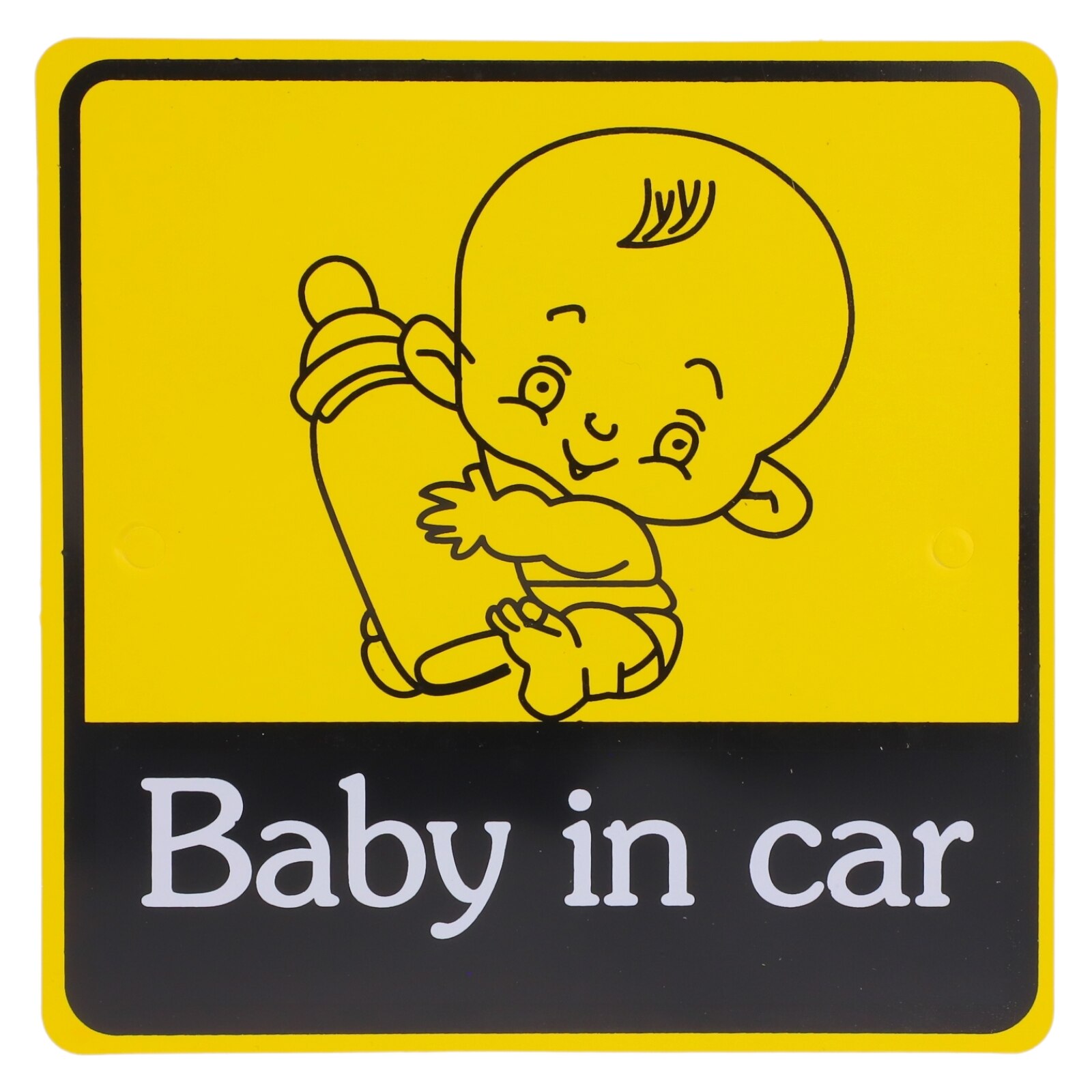 Semn Baby in car, pentru masina, prindere cu ventuze, 14.5 x 14.5 cm ...