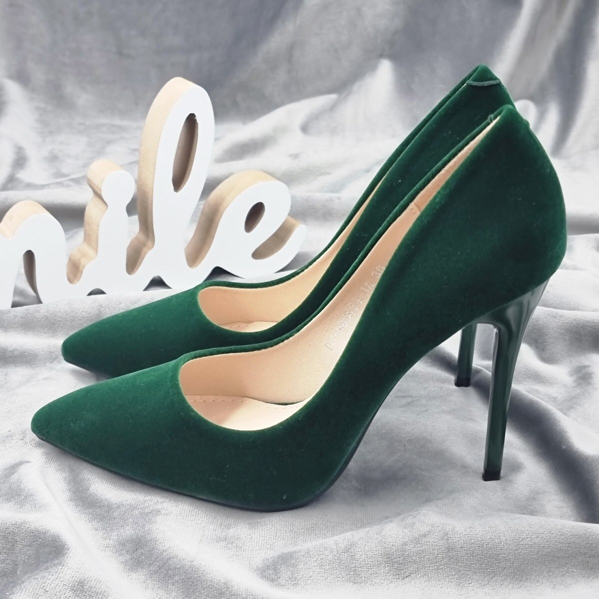 Pantofi dama, inTrend, DF-988431, Piele ecologica, Verde, 37 - eMAG.ro