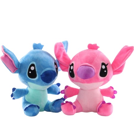 Set 2 jucarii Lilo & Stitch, Plus, 23x23 cm, Roz/Albastru - eMAG.ro