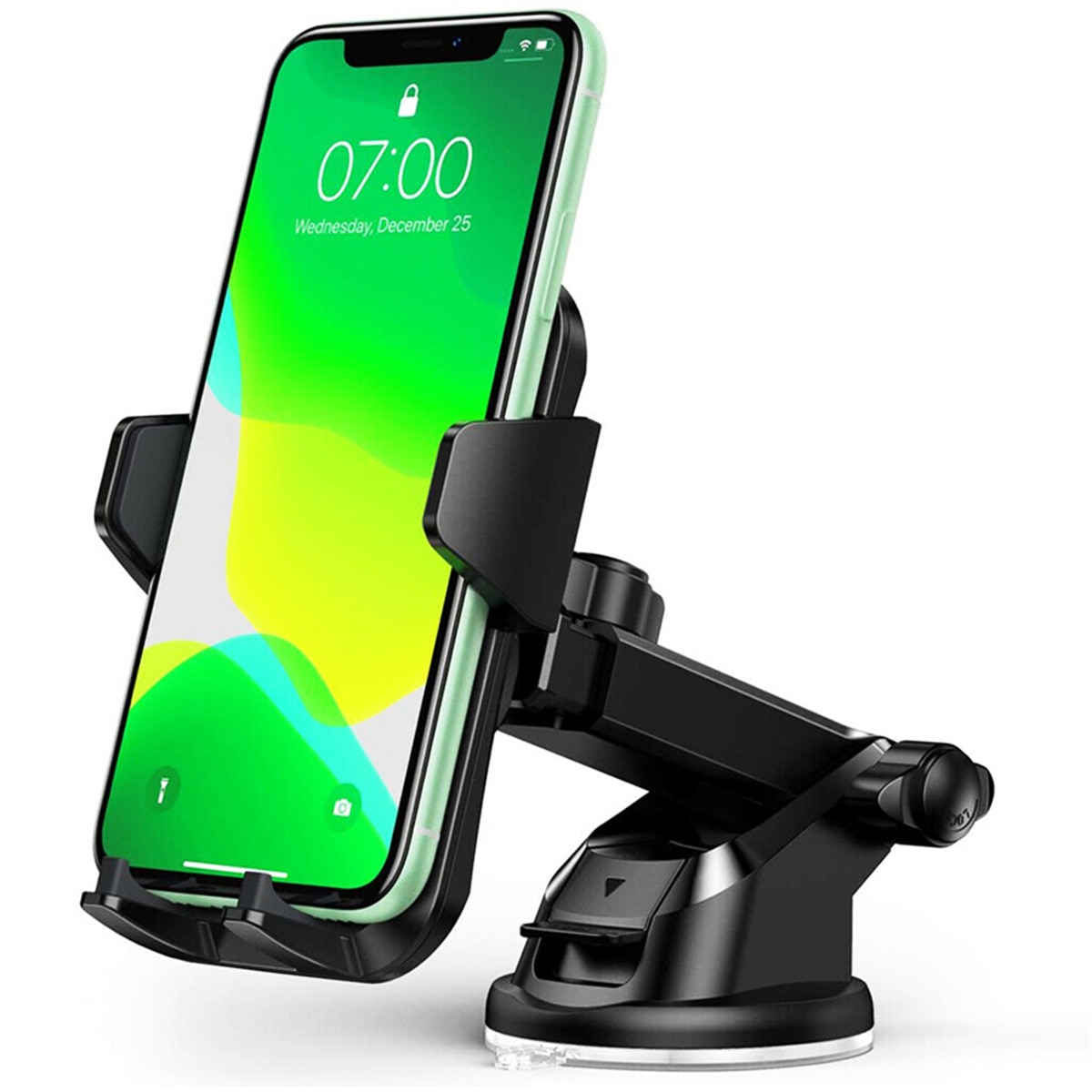 Suport telefon auto, negru, Montare pe parbriz sau bord, reglare la 360 ...