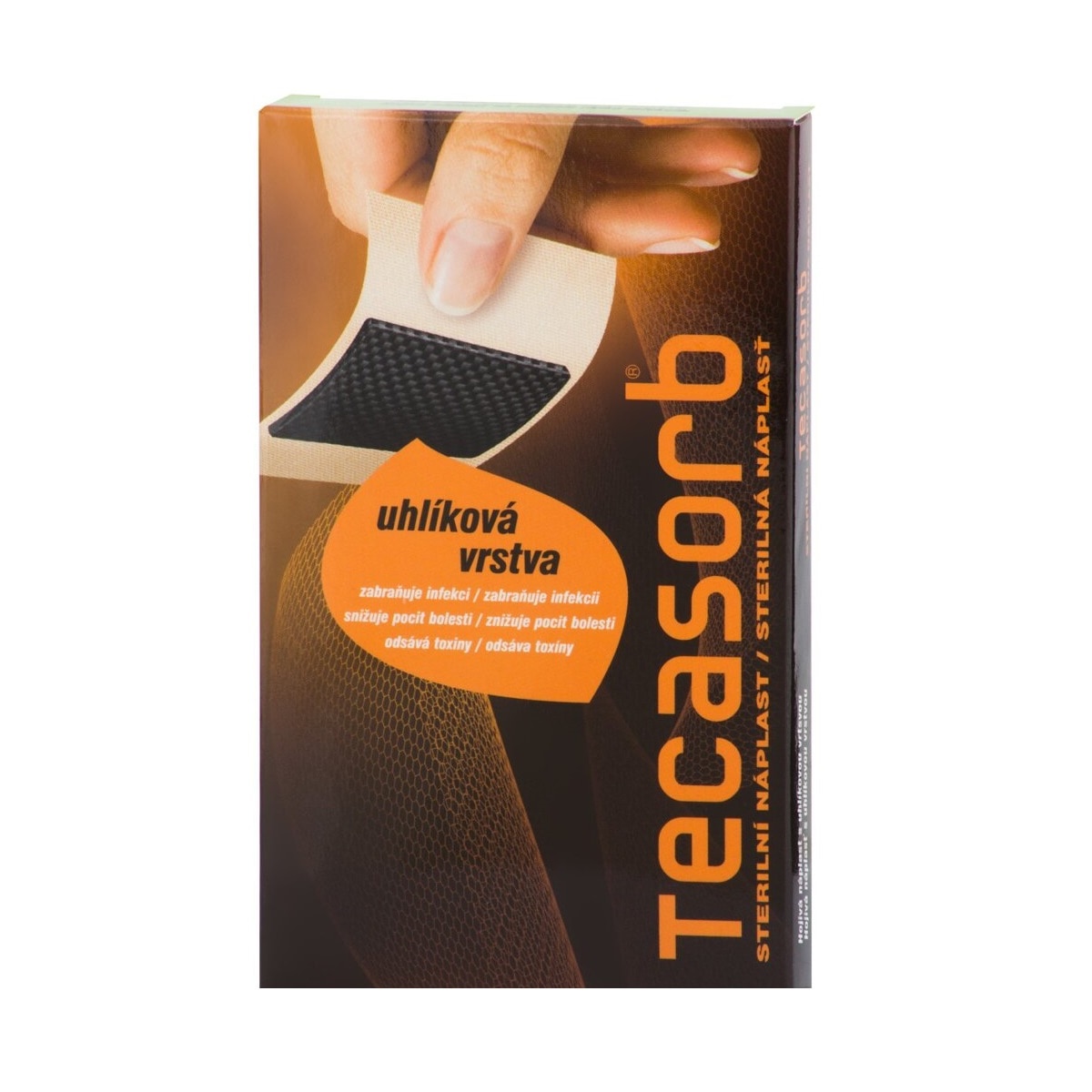 Set 10 Plasturi, TECASORB, Carbon, 2.5x8 cm - eMAG.ro