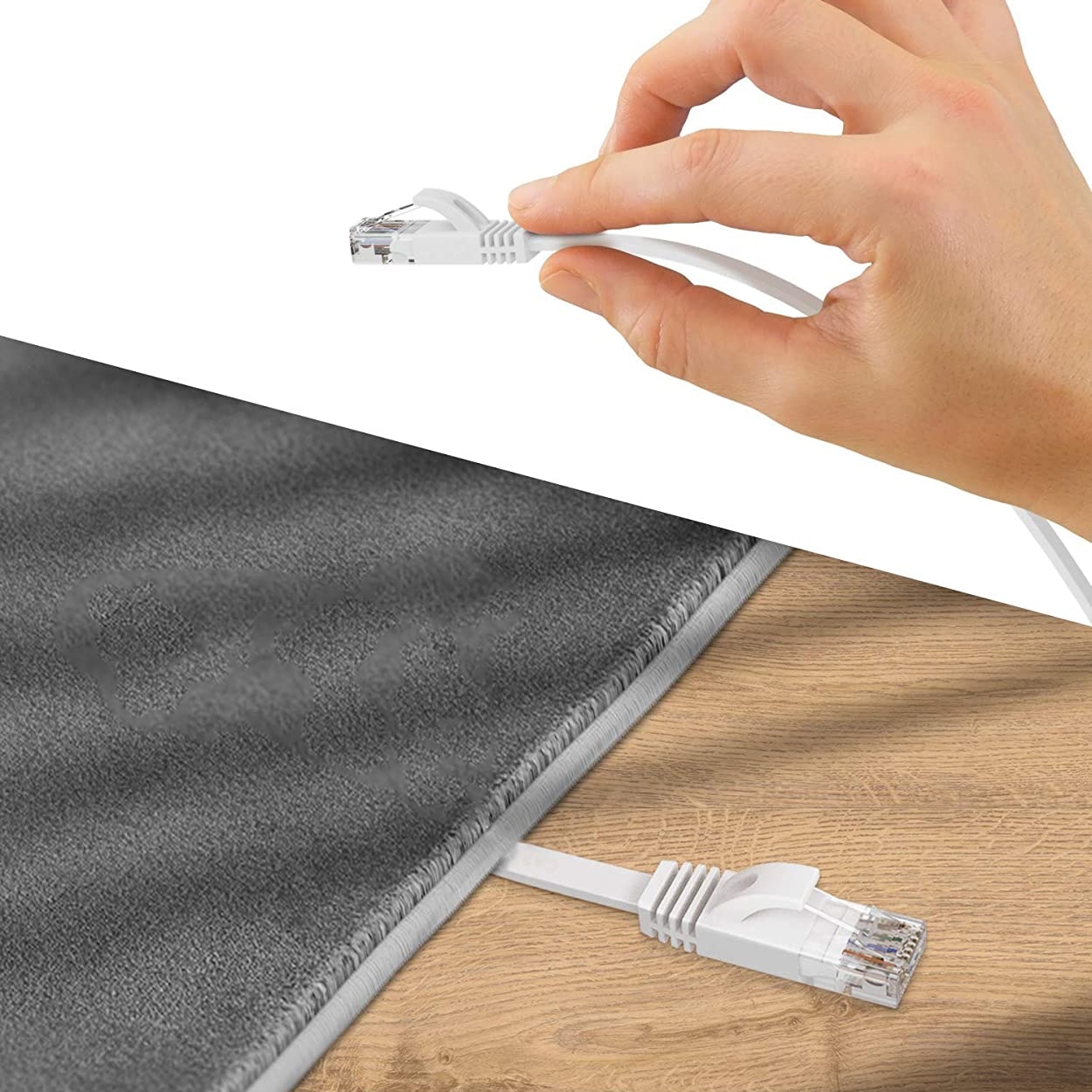 Cablu de retea UTP plat cat6, 20 metri, alb - eMAG.ro