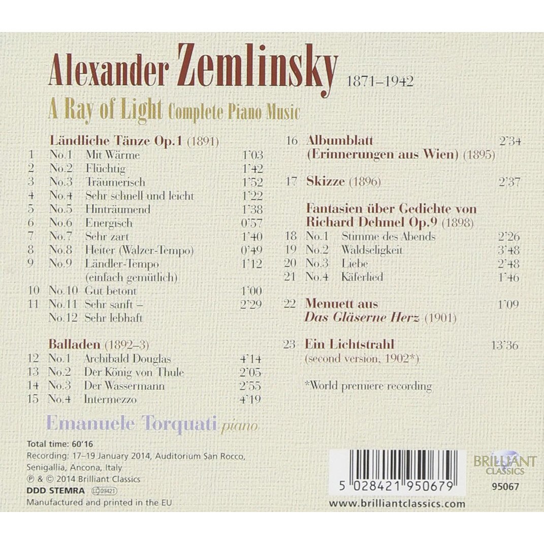 Zemlinsky - A Ray of Light, Complete Piano Music CD - eMAG.hu