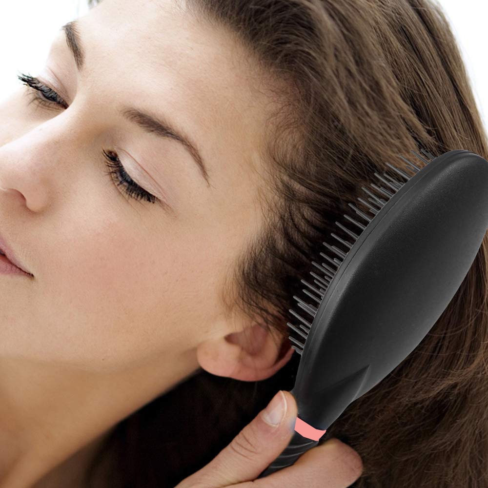 Set 5 Perii de Par, Pieptan si Oglinda cu Suport Depozitare, ABS, Negru ...