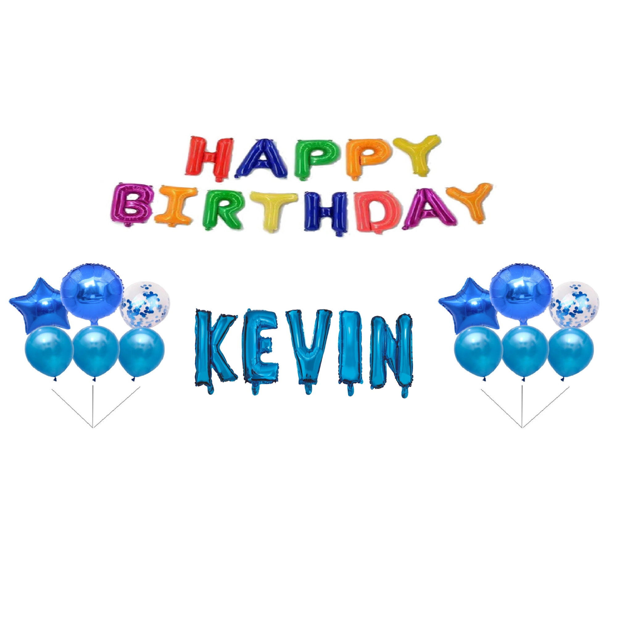 Boldog születésnapot Kevin léggömbkészlet, tortafeltét, többszínű, 31 ...